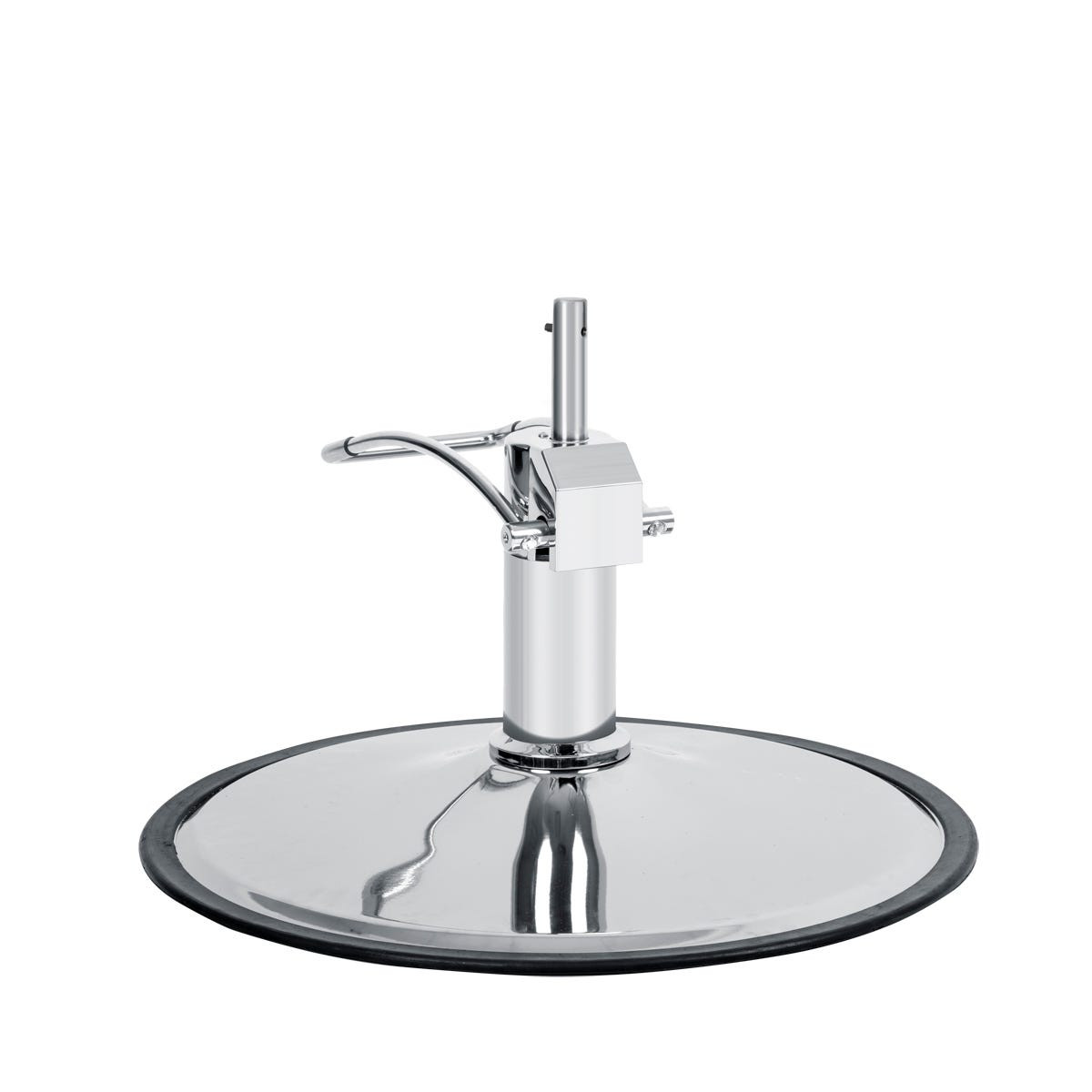 Round Salon Chair Base with Short Hydraulic Pump in Polished Chrome ...