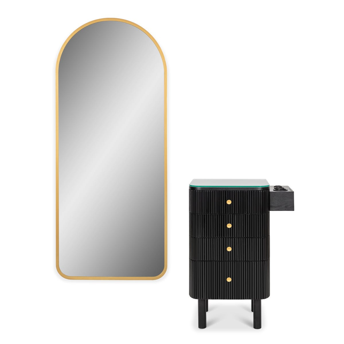 Knoll Styling Station with Gold Mirror | Minerva Beauty