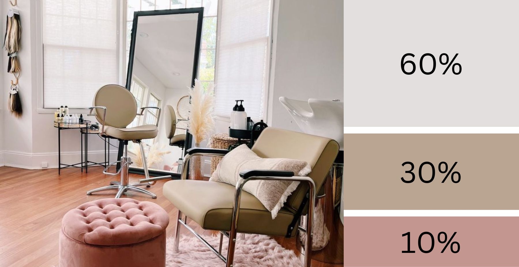 60-30-10 Color Guide For Salon Interior Design - Minerva Beauty