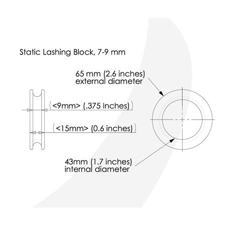 Colligo Marine - Static Lashing Block, 7-9 mm