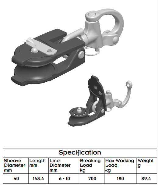 Allen Brothers 40MM Dynamic Snatch Block with Snap Shackle - Vela ...