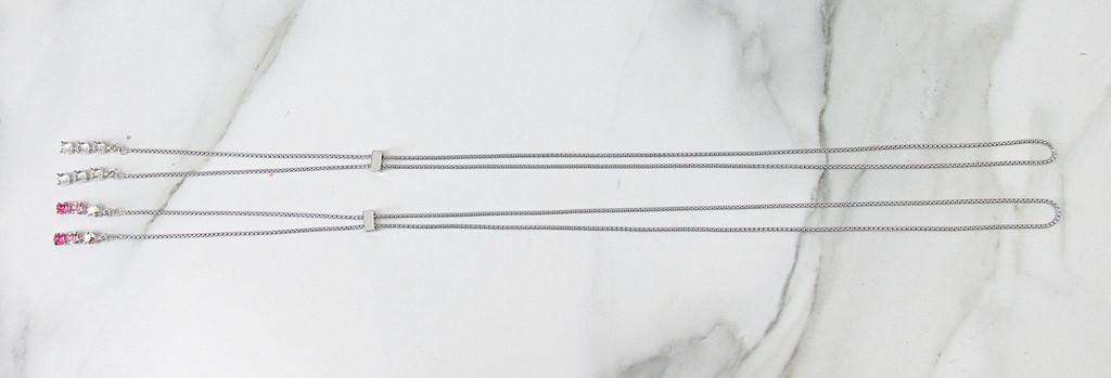 Slider Necklace | 6mm Three Setting Drop