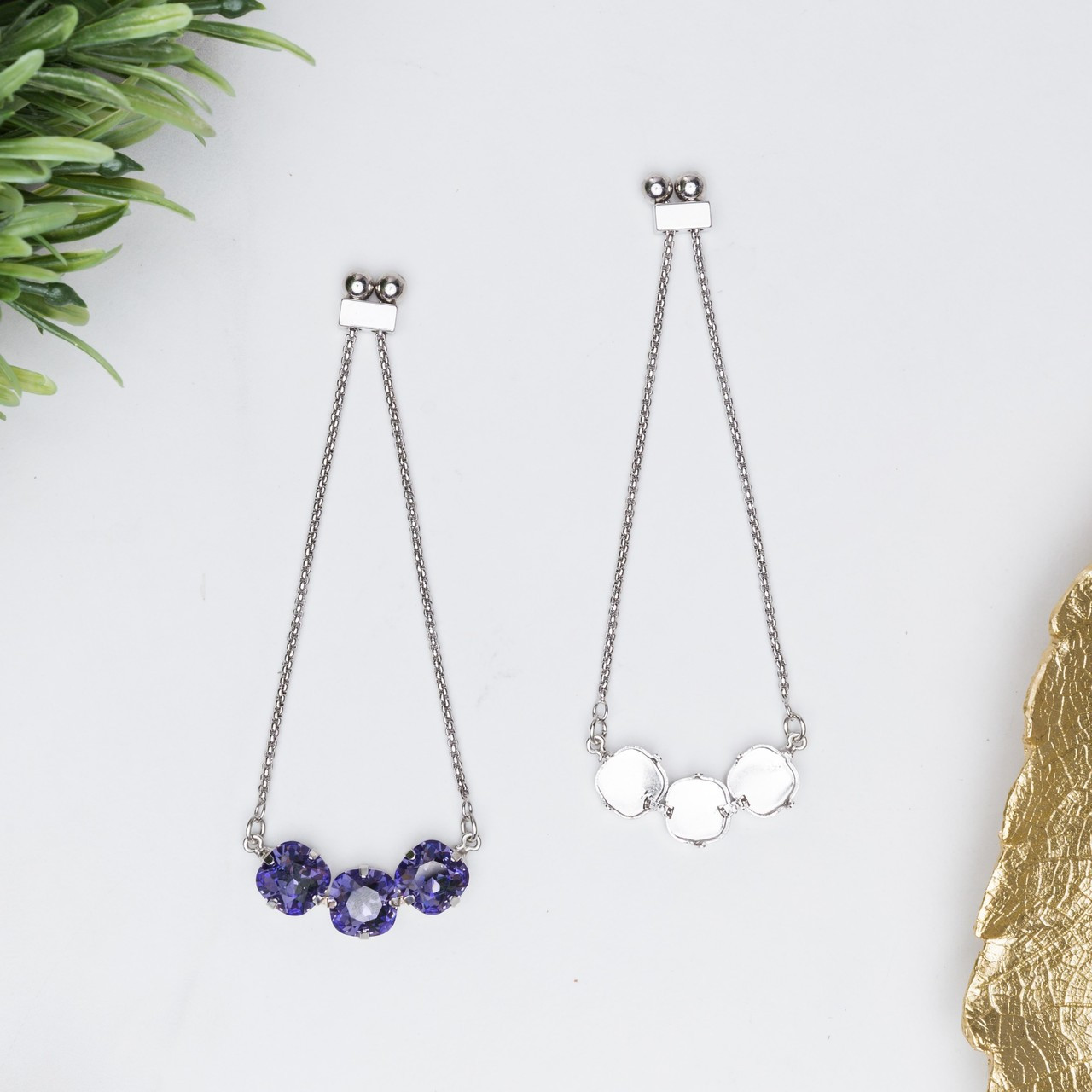 Slider Bracelet | 12mm Square Three Setting