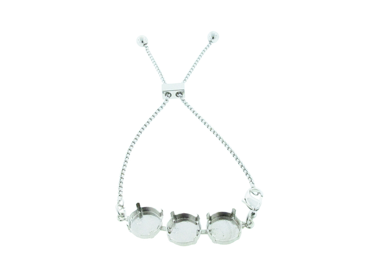 Slider Anklet | 12mm Round Three Setting