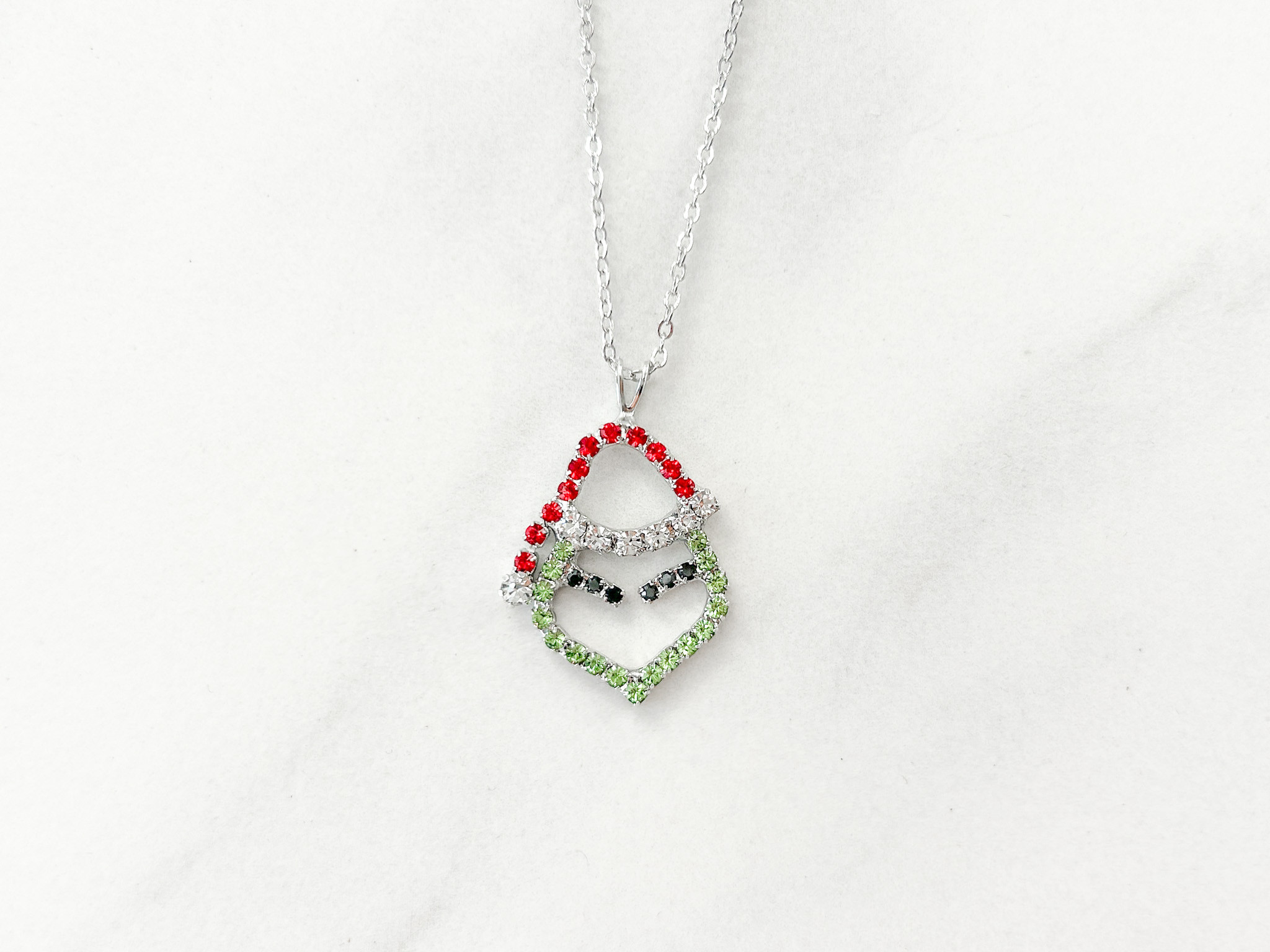 Grinch Crystal Rhinestone Necklace | One Piece