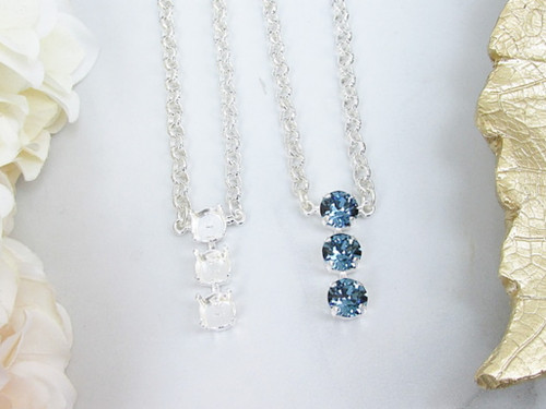 Slider Necklace | 6mm Three Setting Drop