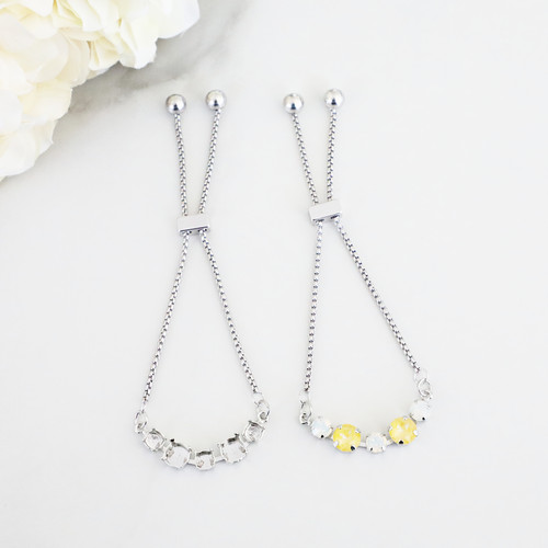 Slider Necklace | 6mm Three Setting Drop