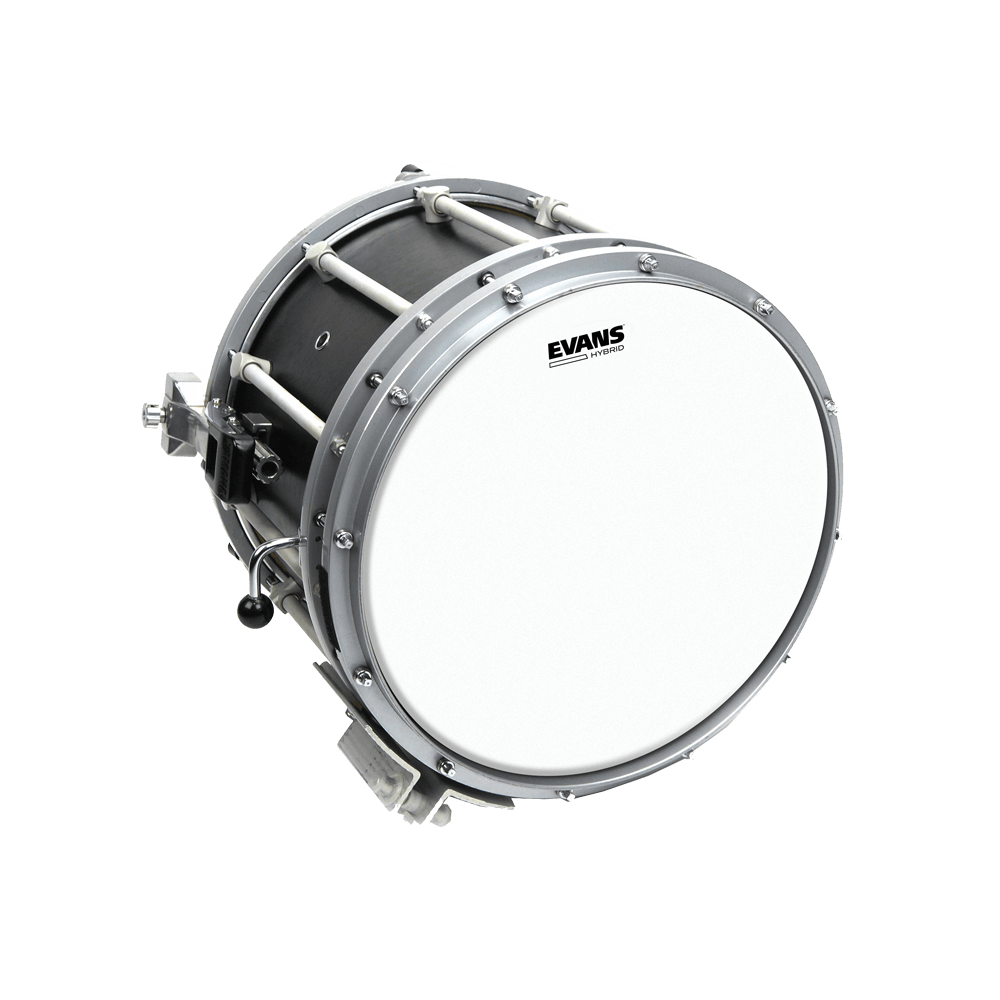 Evans Hybrid White Marching Snare Drumhead - 14" - The Music Mart