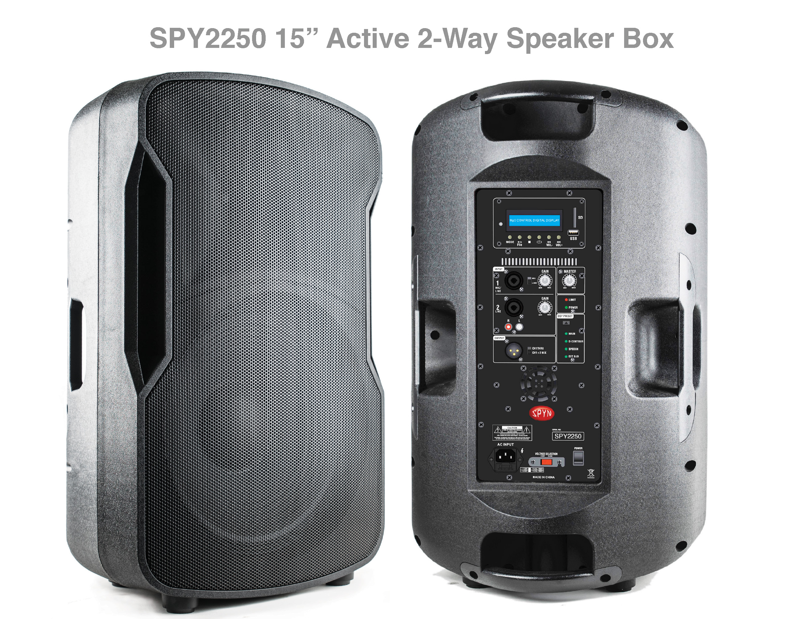 SPYN SPY2250 2-Way Active Loudspeaker - 15" - The Music Mart