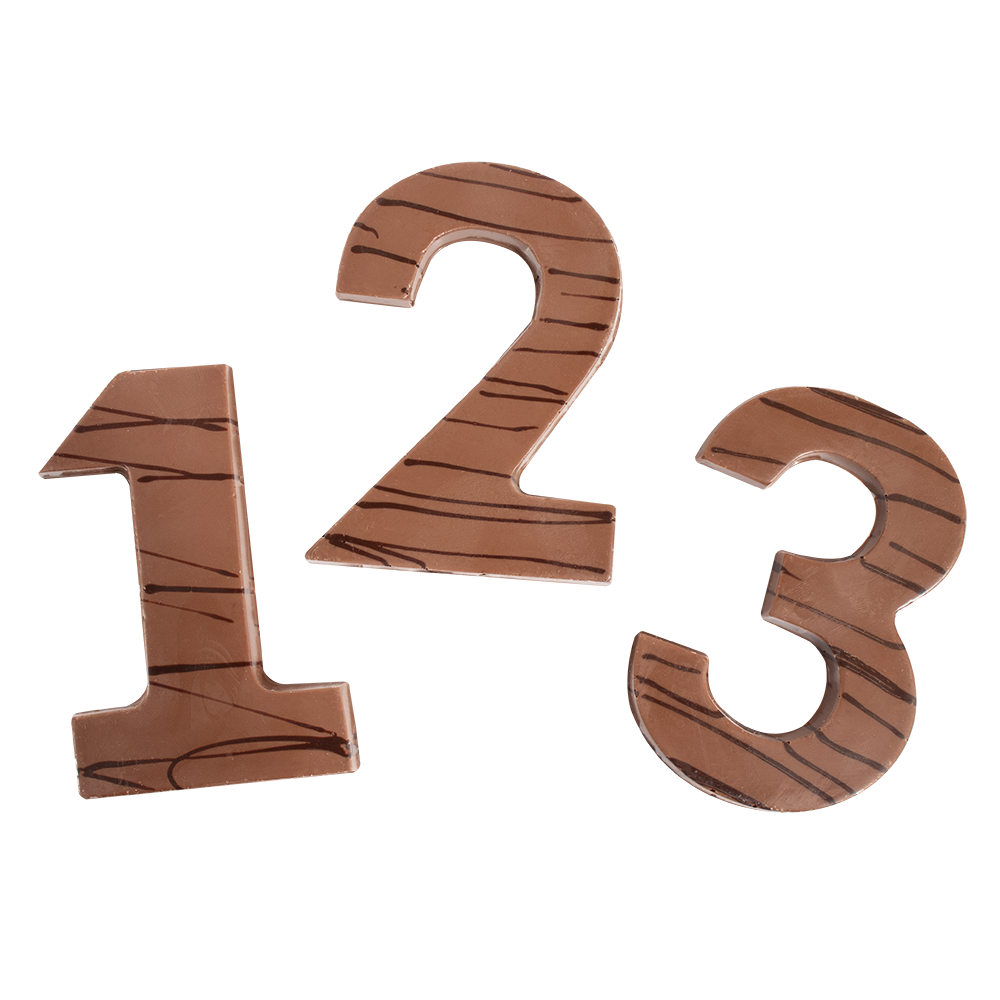 Milk Chocolate Number Impression - Van Otis Chocolates