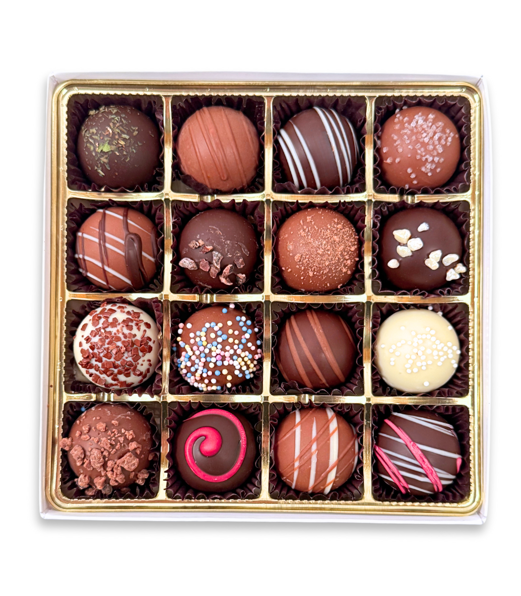 Assorted Truffles | 16 Piece | Holiday Lights Gift Box - Van Otis ...