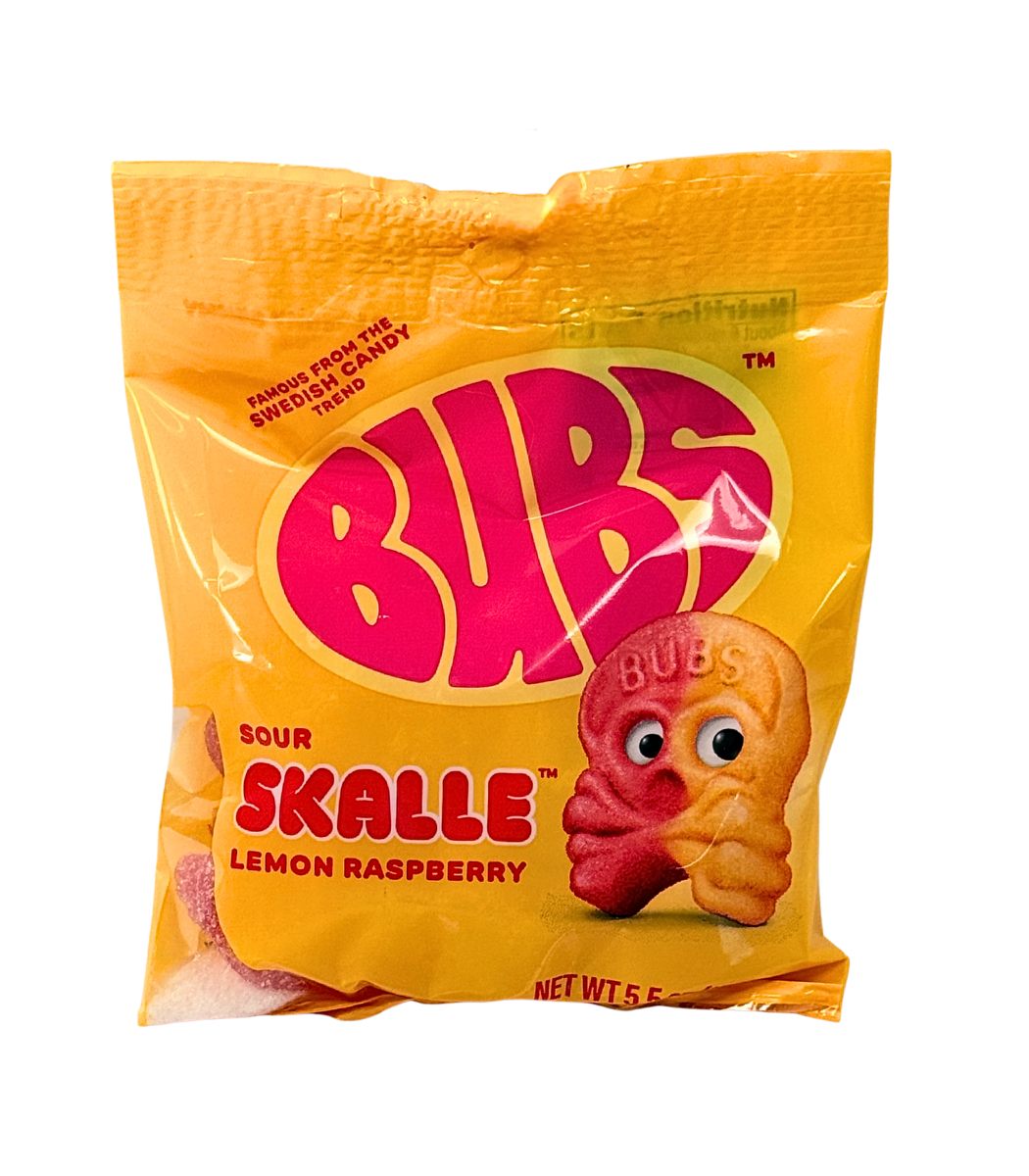 BUBS Sour Skalle Lemon Raspberry | Swedish Candy - Van Otis Chocolates