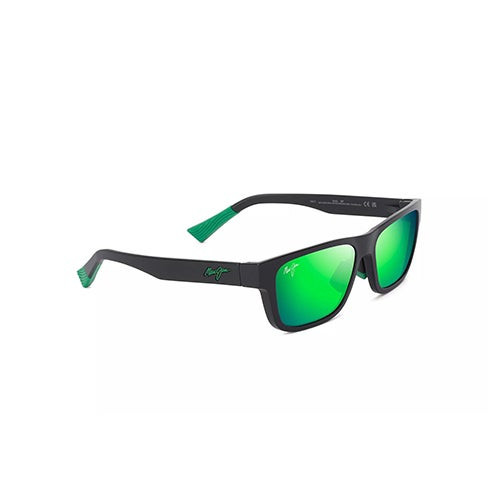 Keola Polarized Sunglasses Matte Black Frame MAUIGreen Lens - Fat Cats ...