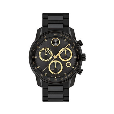 Mens BOLD Verso Chronograph Black IP Stainless Steel Watch Black Dial ...