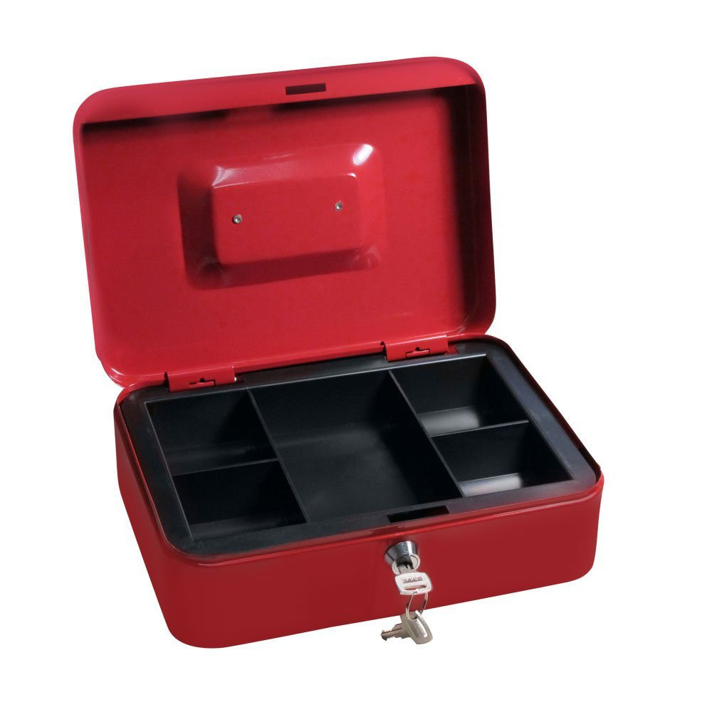 Small Metal Cash Box | Money Box with Key | Petty Cash Box