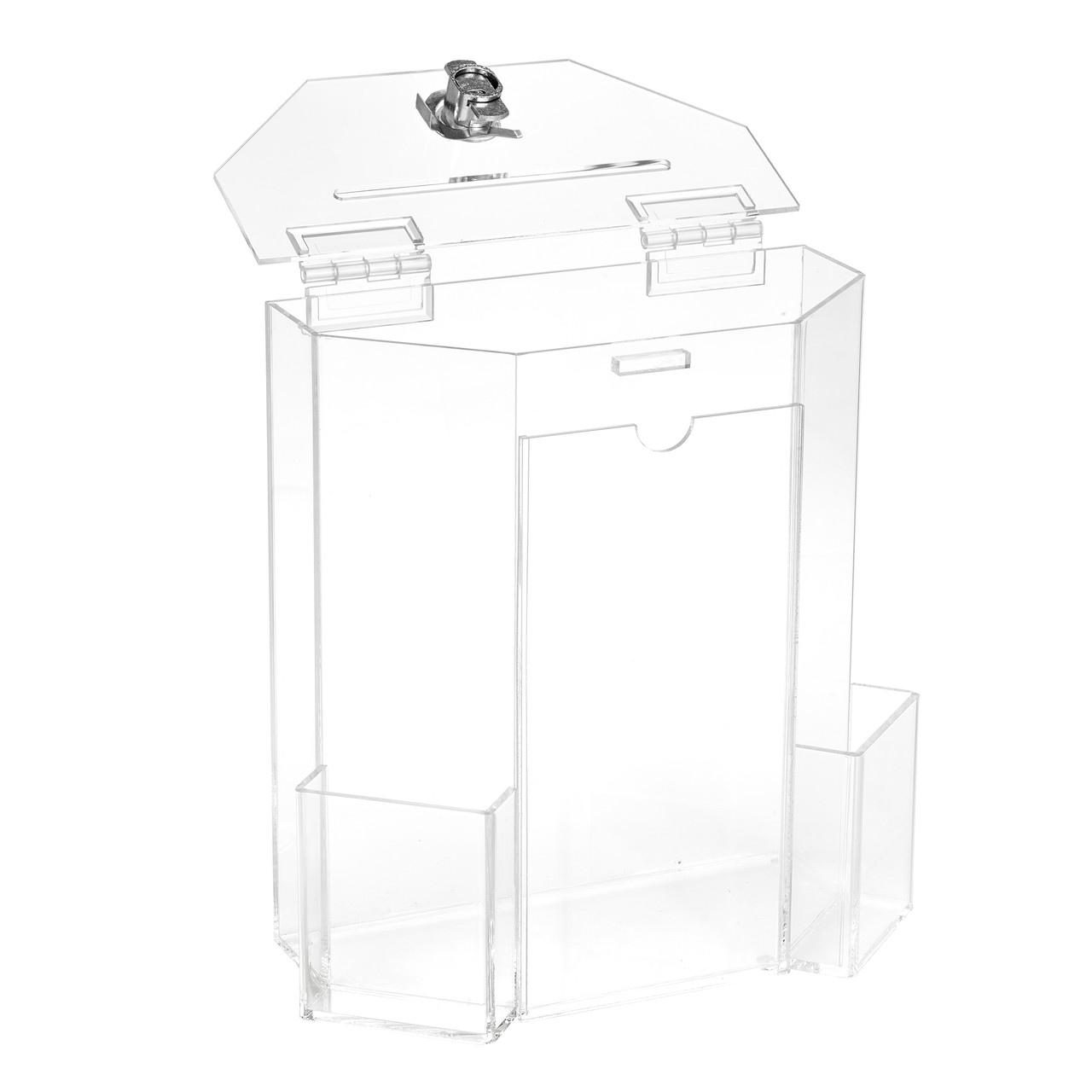 ACRYLIC BALLOT BOX | LOCK, POCKETS, WALL MOUNTING