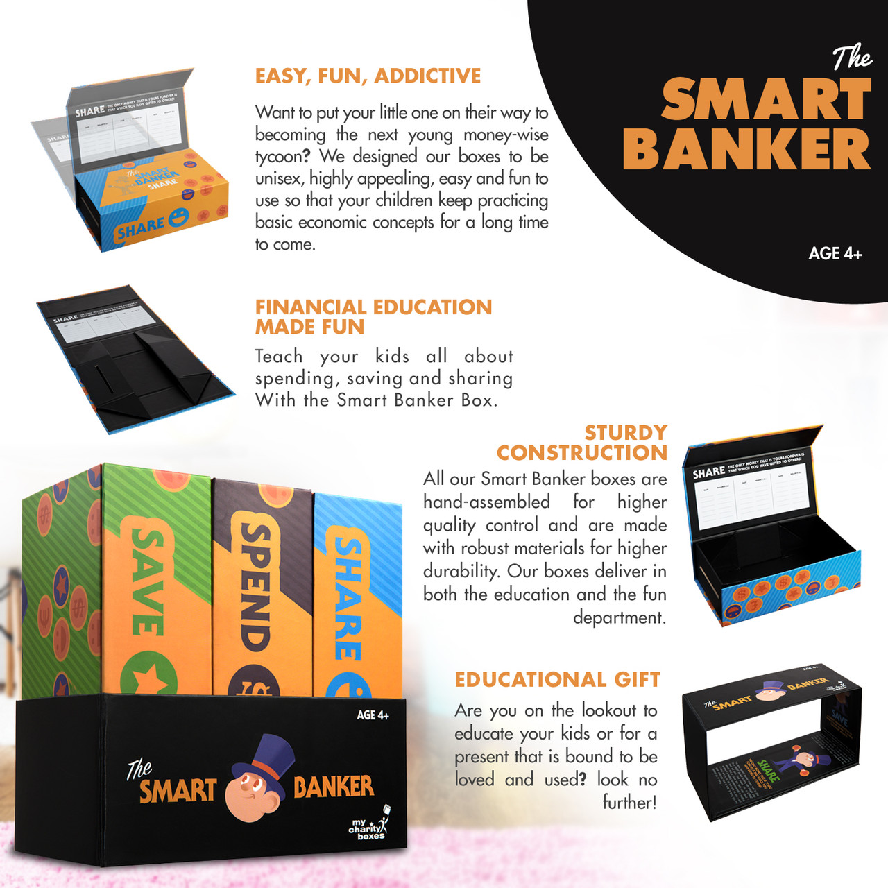 The Smart Banker Trio Bank: 3-in-1 Money Saving Box