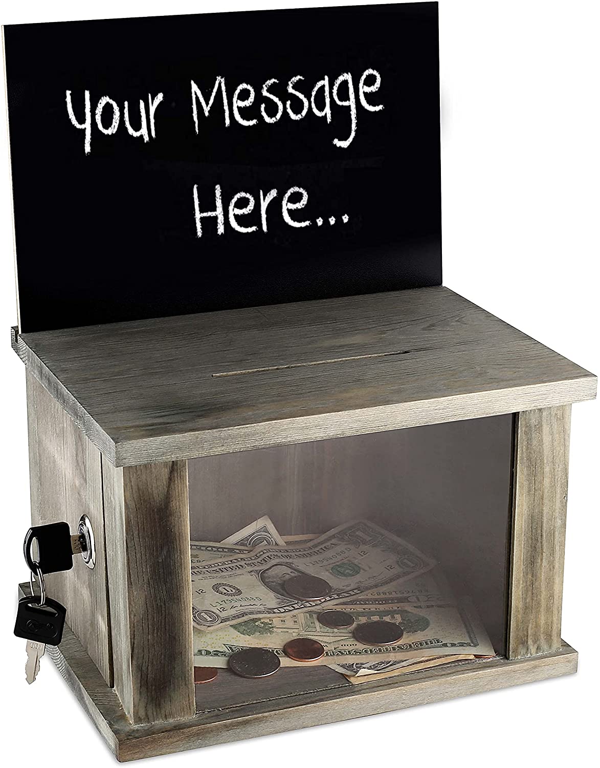Gary Wood Lockable Suggestion Box, Donations Collector Box with ... Gary Wood Lockable Suggestion Box, Donations Collector Box with ...