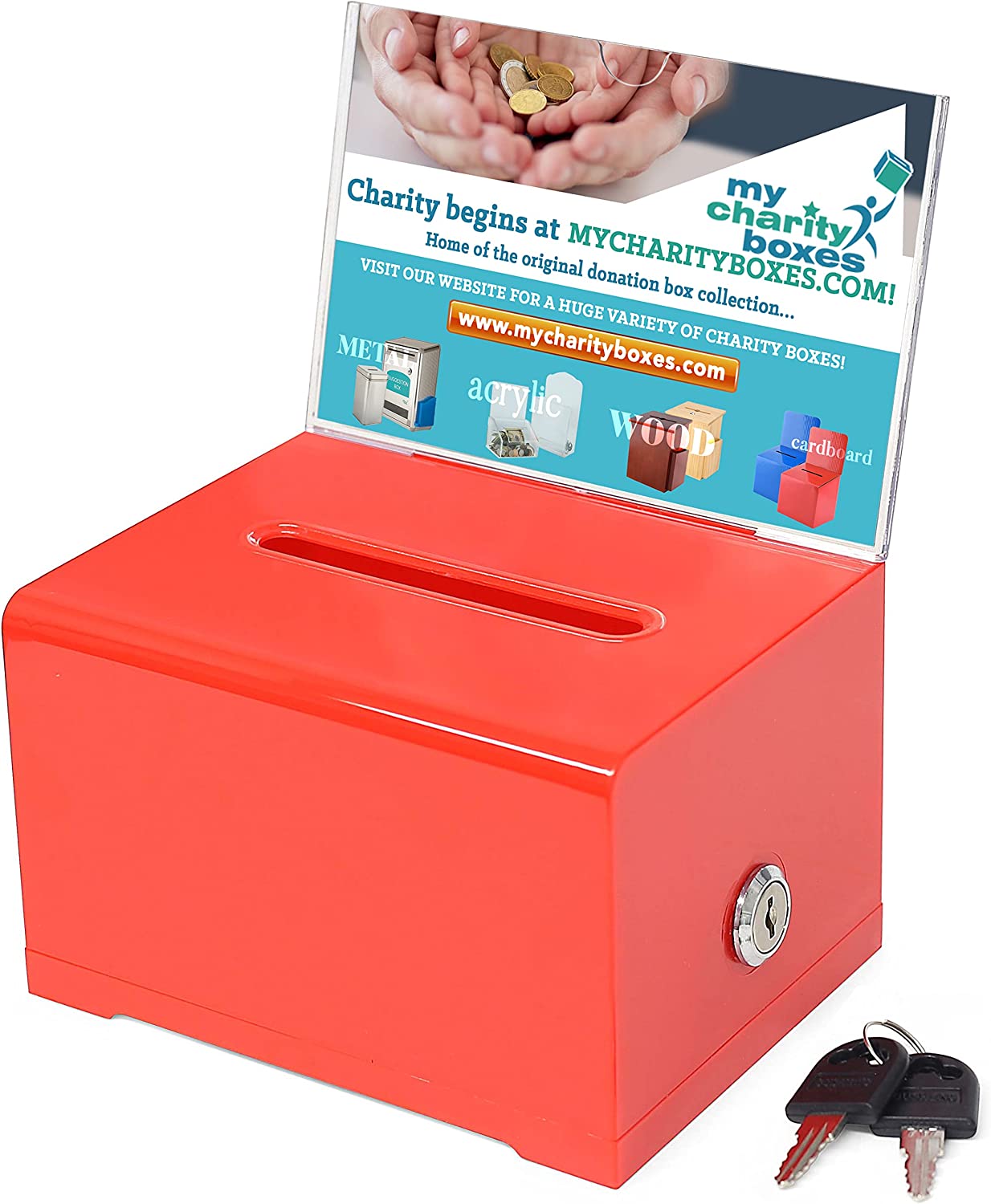 QUALITY ACRYLIC LIKE DONATION AND SUGGESTION BALLOT BOX WITH LOCK ...