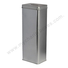 Tall Donation box, Large tin donation box