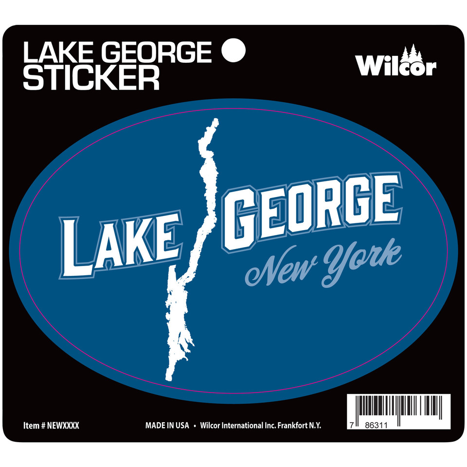 Lake George Map Oval Sticker - FISH307