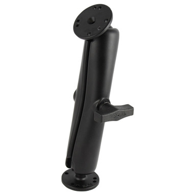 RAM Mount Ball Mount w/Long Double Socket Arm & 2-2.5" Round Bases w ...