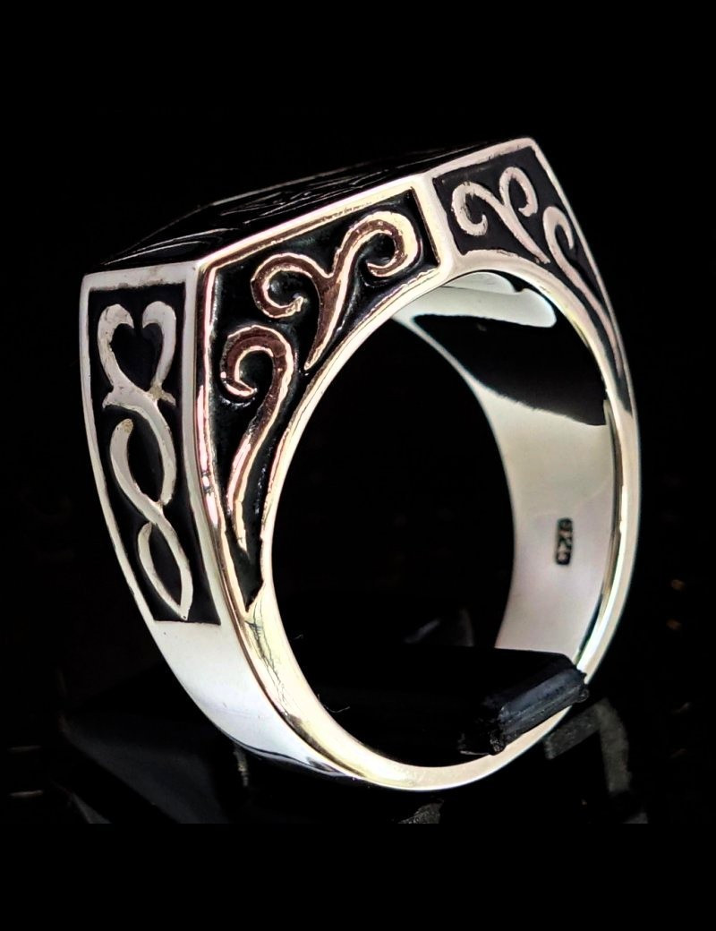 Sterling silver Wicca ring Triple Moon Pentagram Celtic Pagan symbol ...