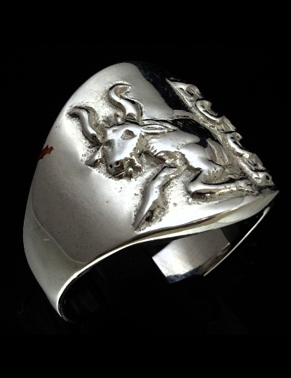 Sterling silver Zodiac ring Taurus The Gentle Bull Horoscope high ...