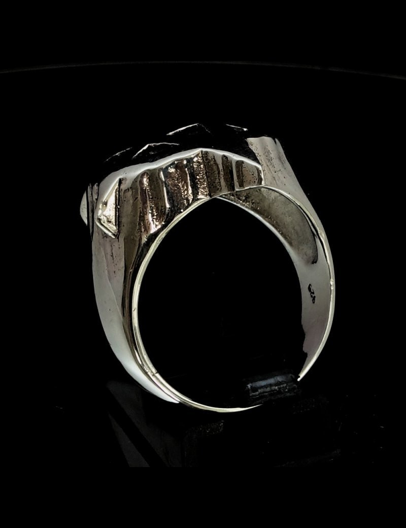 Antiqued Sterling silver men's ring Anarchy Punk symbol UK high ...
