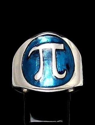 Sterling silver Mathematician symbol ring Pi ancient Greek letter with ...