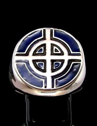 Sterling silver ancient symbol ring Birgit's Cross Celtic knot with ...