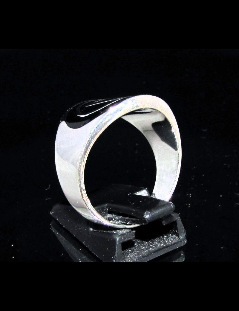 Sterling silver Atheist ring Anti Religion symbol with Black enamel ...