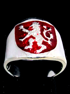 Sterling silver men's Flag ring Scottish Lion coat of arms Scotland in ...