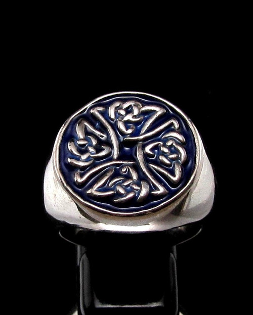 Sterling silver ancient symbol ring Birgit's Cross Celtic knot with ...