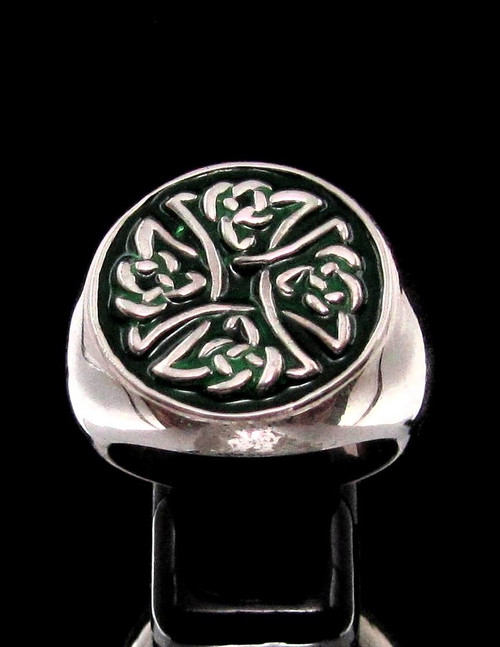 Sterling silver ancient symbol ring Birgit's Cross Celtic knot with ...