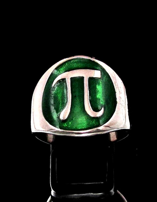 Sterling silver Mathematician symbol ring Pi ancient Greek letter with ...