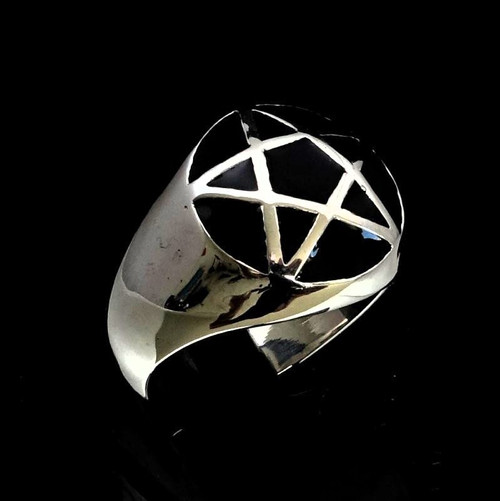 Sterling silver Celtic symbol ring Pentagram Occult Five Pointed Star ...