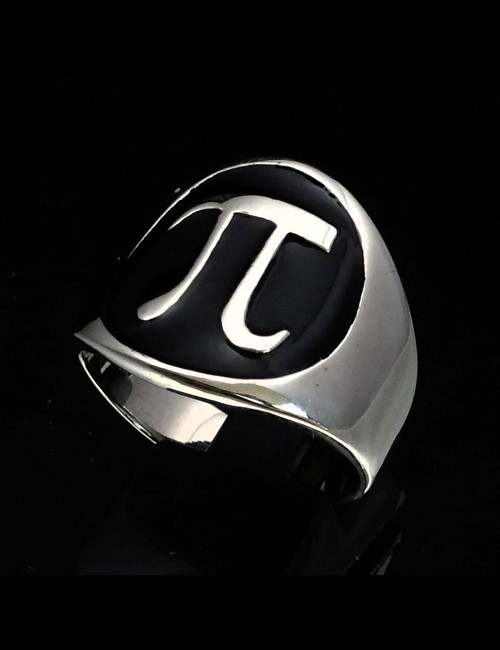 Sterling silver Mathematician symbol ring Pi ancient Greek letter with ...