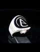 Sterling silver Atheist ring Anti Religion symbol with Black enamel ...