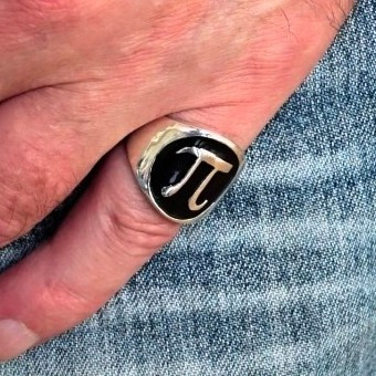 Sterling silver Mathematician symbol ring Pi ancient Greek letter with ...