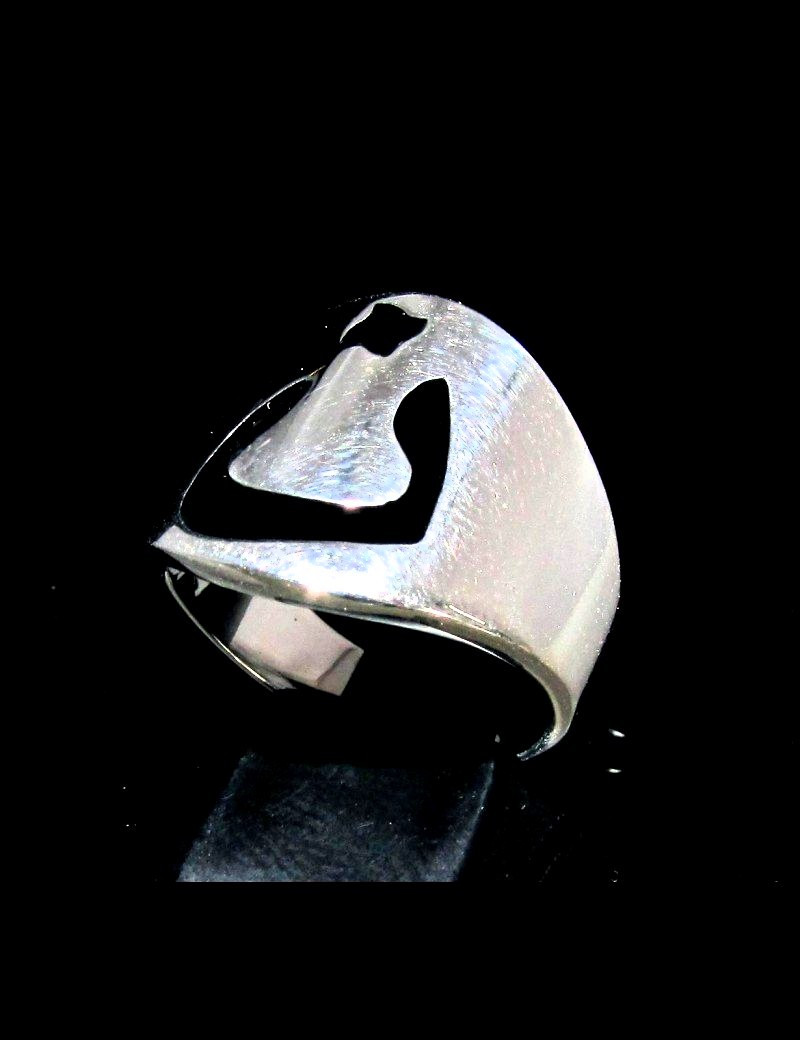 Sterling silver initial ring Arabic letter Nun Nuun Nonou Thaana symbol ...