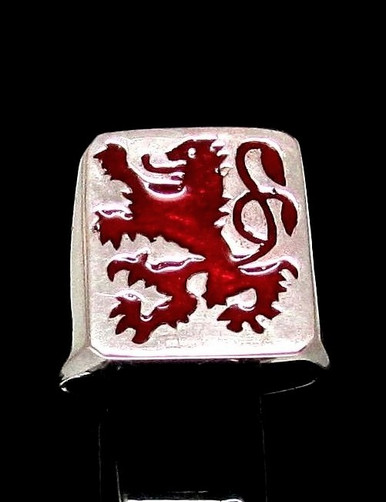 Sterling silver men's Flag ring Scottish Lion coat of arms Scotland in ...