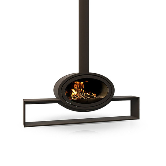 Dik Geurts Oval Front Wall Mounted Wood Burning Stove | West Country ...