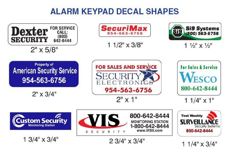 Alarm Keypad Stickers | Security Signs & Decals