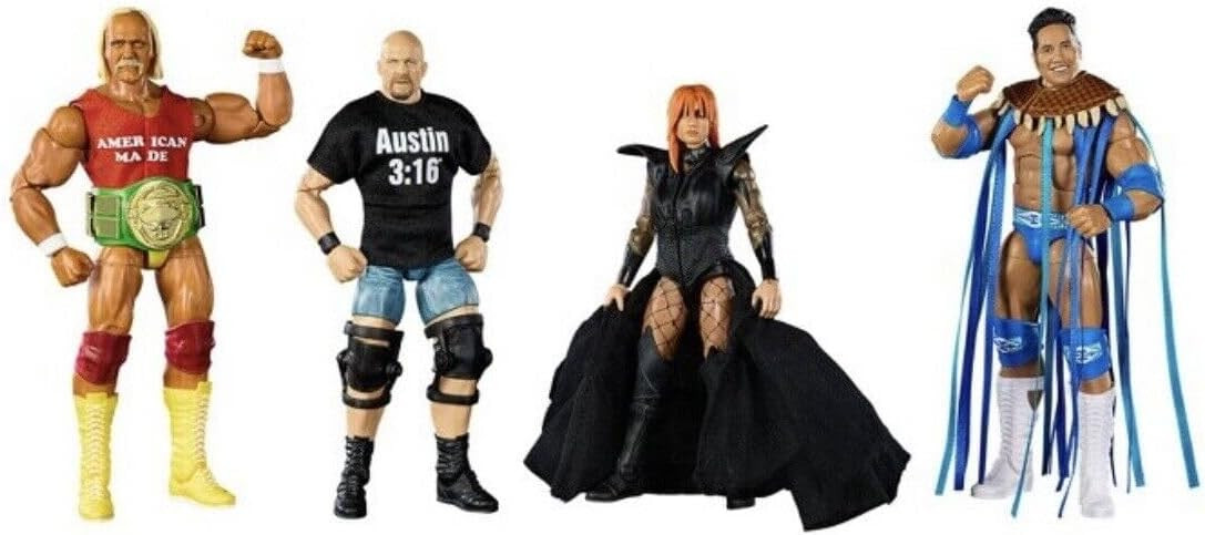 WWE Then Now Forever Together Elite Collection Action Figure 4-Pack ...