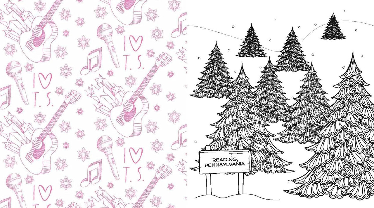 coloring book page christmas tree