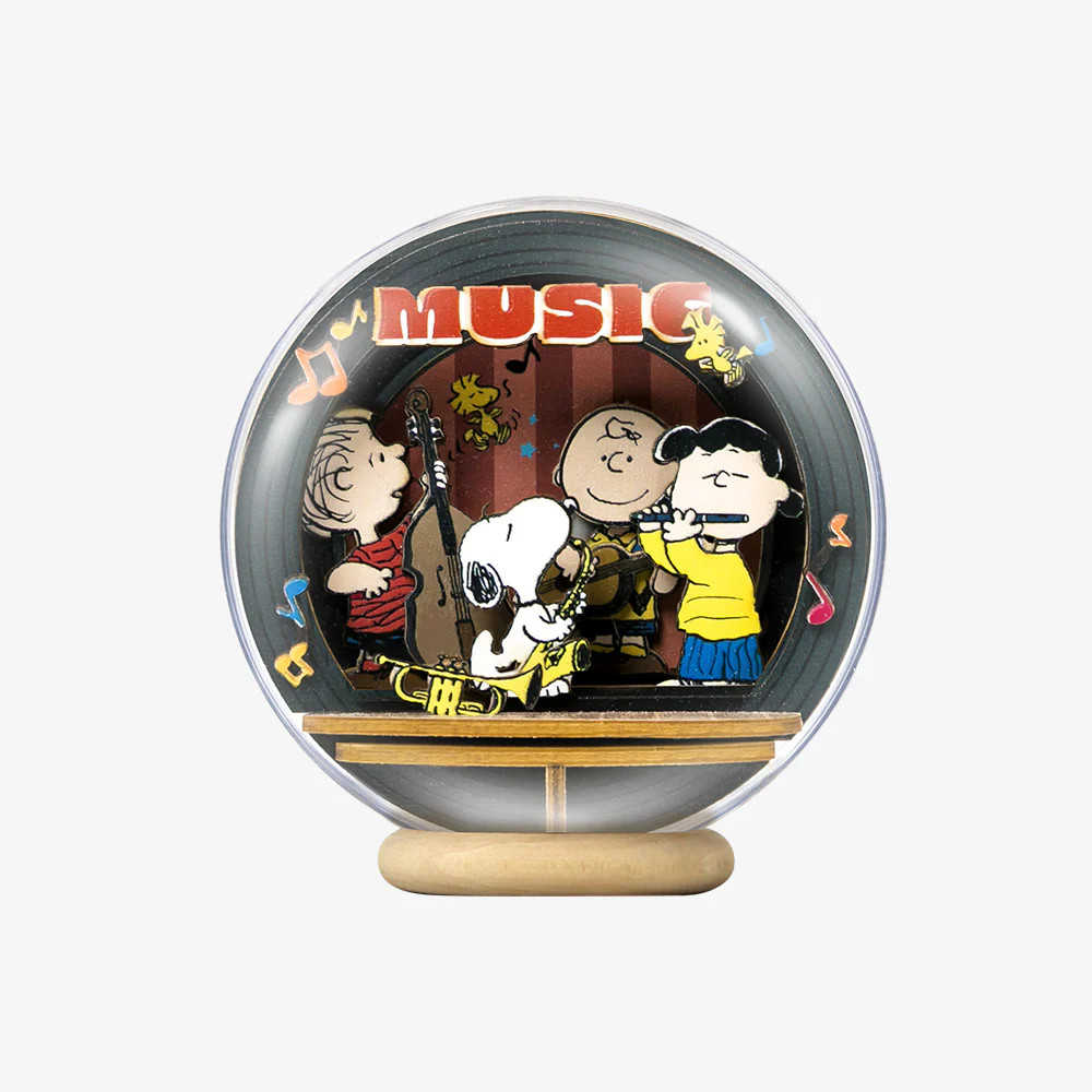 Puremind Peanuts Snoopy Night of Music Wooden Crystal Ball