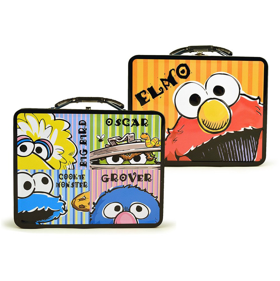 Sesame Street Elmo And Friends Embossed Carry All Tin Lunch Box - Buy ...