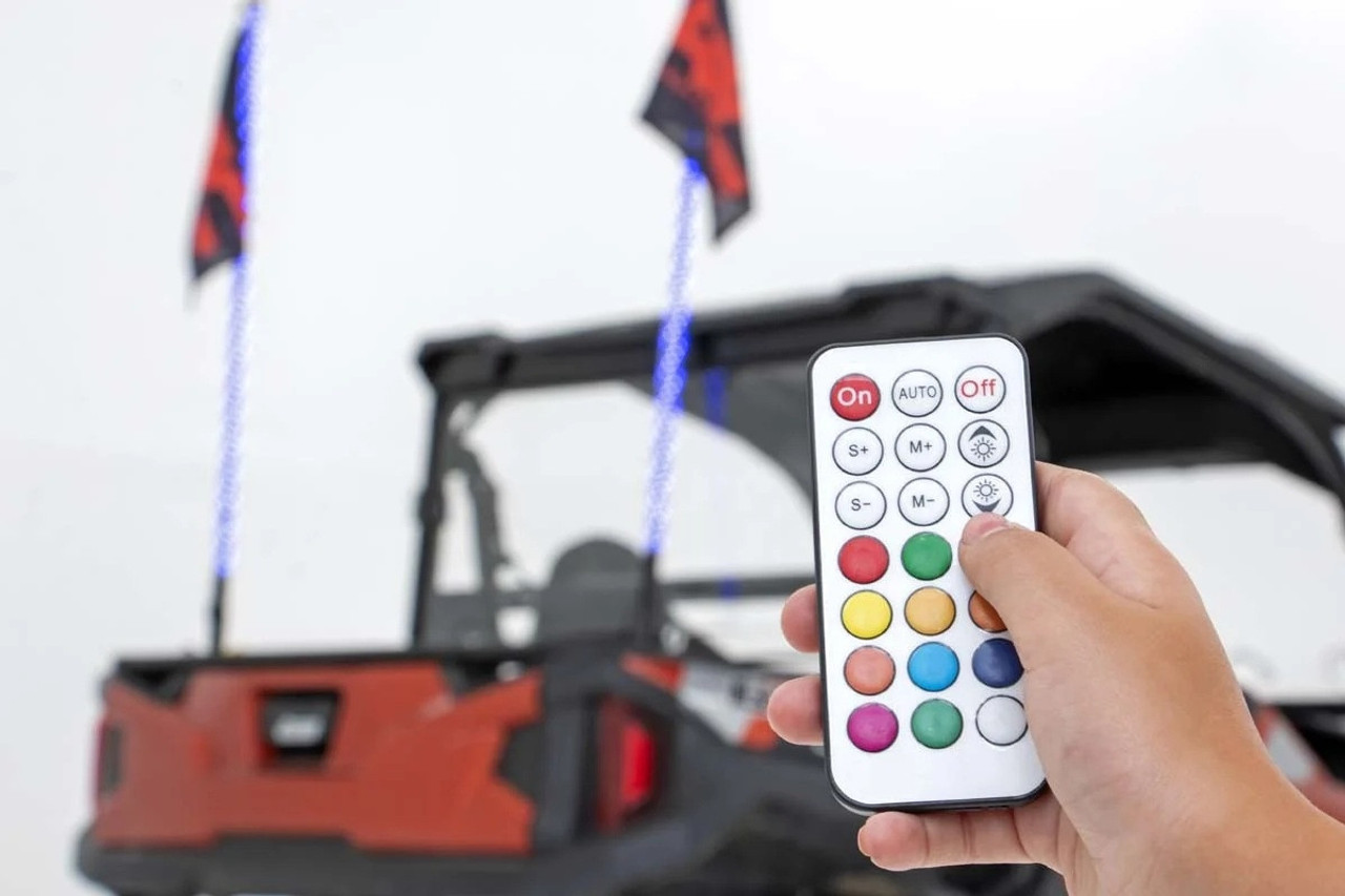 Polaris Ranger Multi Function Led Whip Lights With Remote Control By