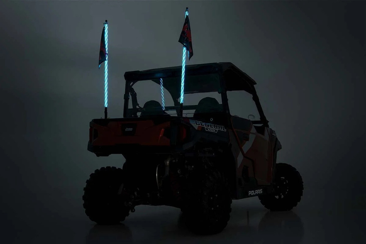 Polaris Ranger Multi Function Led Whip Lights With Remote Control By